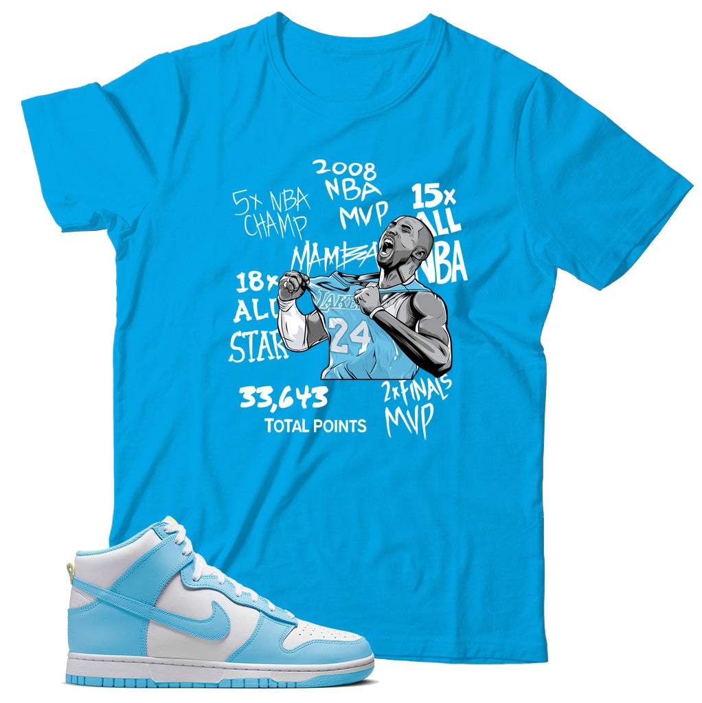 KB T-Shirt Match Nike Dunk High Blue Chill – Shirt Match Kicks