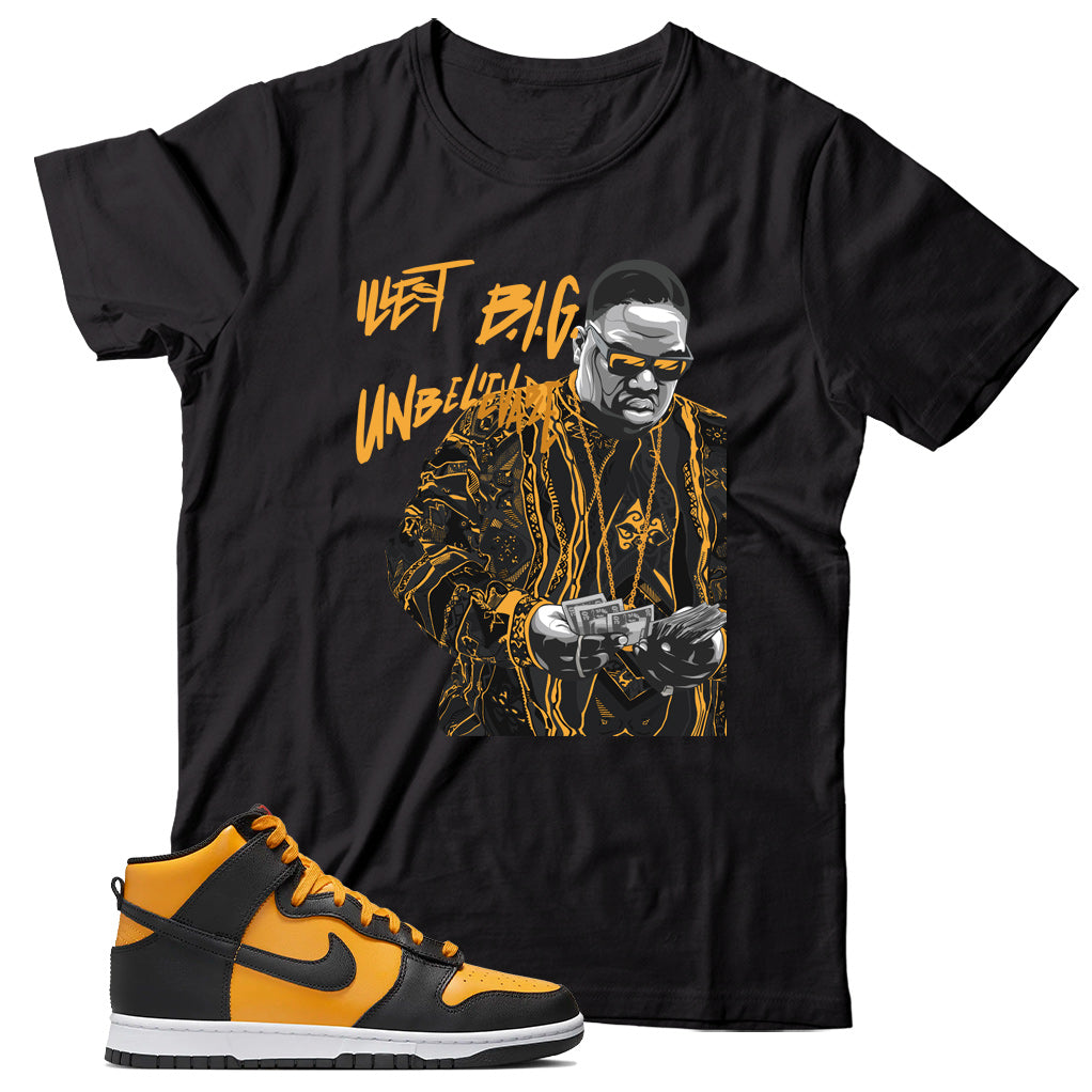 Biggie T-Shirt Match Nike Dunk High Reverse Goldenrod – Shirt Match Kicks